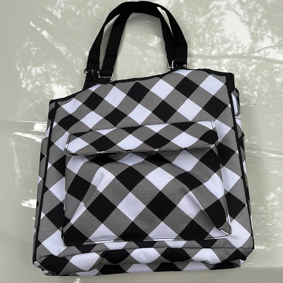 Bags | Ladies Black White Checkered Tote Nwot | Poshmark